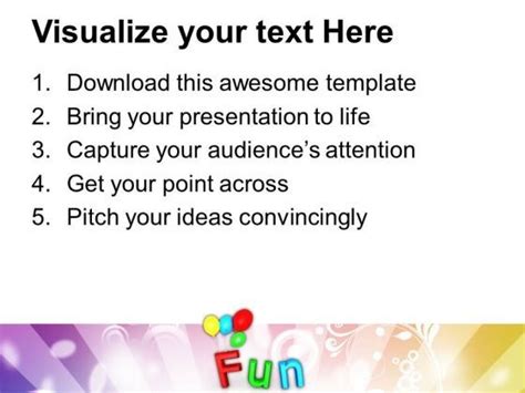 Fun With Colorful Balloons Holidays Powerpoint Templates Ppt