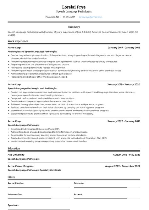 Speech Language Pathologist Resume Examples That Work