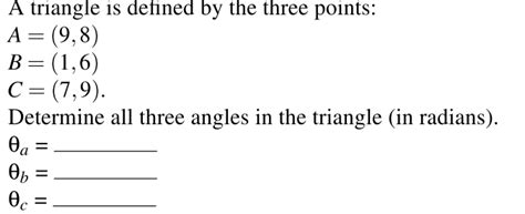Solved A Triangle Is Defined By The Three Points A B Chegg