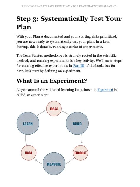 systematically test your plan how to plan lean startup start up
