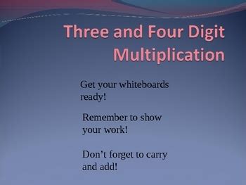 Multiplication PowerPoint Game 3 And 4 Digit X 1 Digit By MsFultzsCorner