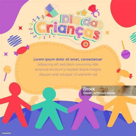 브라질 어린이 날 손 그리기 소셜 미디어 게시물 템플릿 이야기 피드 배너 낮에 대한 스톡 벡터 아트 및 기타 이미지 낮