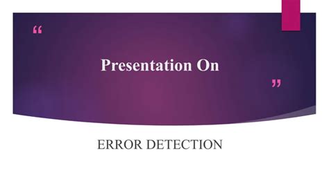 Error Detection Data Communication Pptx
