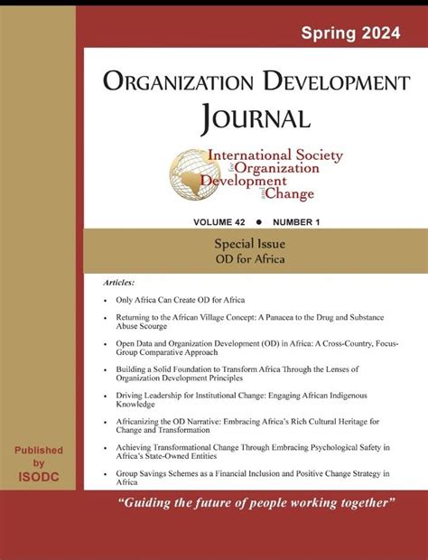 Check Out The Latest Issue Of The Organization Development Journal For