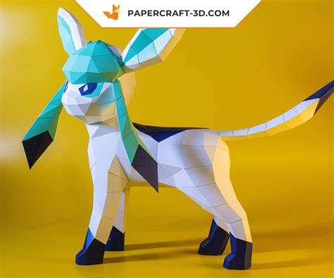 Papercraft Pokémon Glaceon Origami 3d Glaciale Da Assemblare