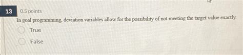 solved 130 5 ﻿pointsin goal programming deviation variables