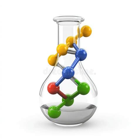 Colorful Molecular Structure Inside Glass Flask Science Chemistry