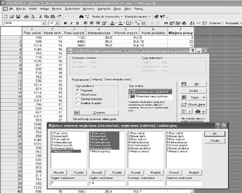 variable selection window in statistica neural networks 6 0 source
