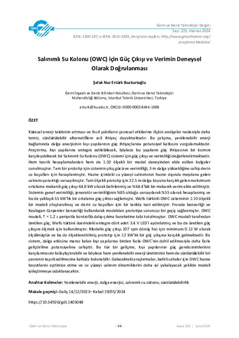Pdf Experimental Validation Of Power Output And Efficiency For An Oscillating Water Column Owc