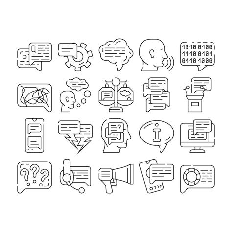 Speak Conversation And Discussion Icons Set 48350297 Vector Art At Vecteezy
