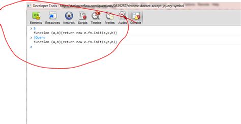 Chrome Doesnt Accept Jquery Symbol Stack Overflow
