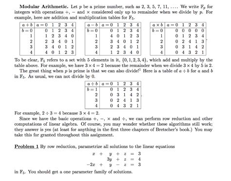 Solved Modular Arithmetic Let P Be A Prime Number Such As Chegg