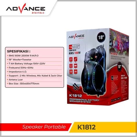 Promo Advance K 1812 Speaker Meeting Portable 18 Inch Free 2 Mic Wireless Diskon 25 Di Seller