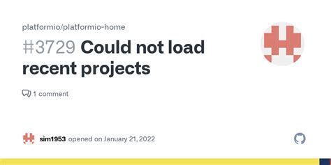 Could Not Load Recent Projects · Issue 3729 · Platformioplatformio