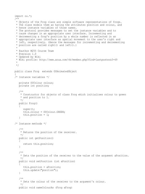 java frog class pdf class computer programming method computer