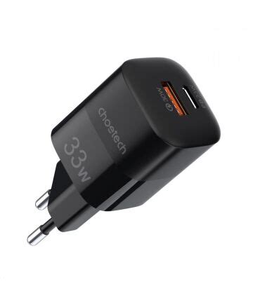 Choetech W USB USB C Snellader Power Delivery GaN Adapter Zwart GSMpunt Nl