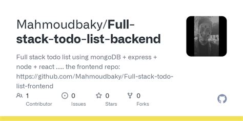 Github Mahmoudbakyfull Stack Todo List Backend Full Stack Todo List