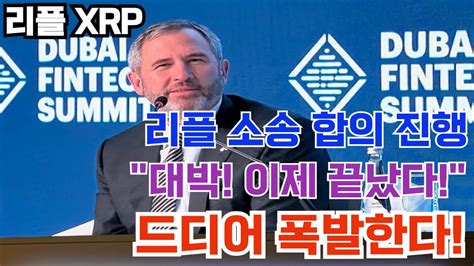 리플 Xrp Xrp 소송 합의 진행 대박 이제 끝났다 드디어 폭발한다 Youtube