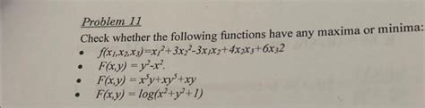 Solved Problem Check Whether The Following Functions Have Chegg