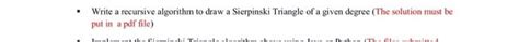 Solved Write A Recursive Algorithm To Draw A Sierpinski