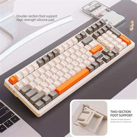 K Teclado Mec Nico Sem Fio Para Jogos Interruptor Vermelho Hot Swap Teclado Gamer Recarreg Vel