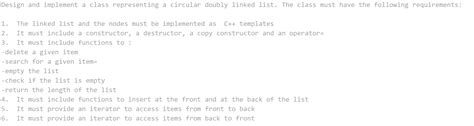 Design And Implement A Class Representing A Circular Chegg