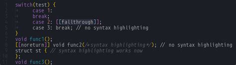 Attributes Break Syntax Highlighting Until ` ` · Issue 50 · Jeff Hykinbetter Cpp Syntax