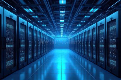 Data Center Infrastructure Visualization Stock Illustration