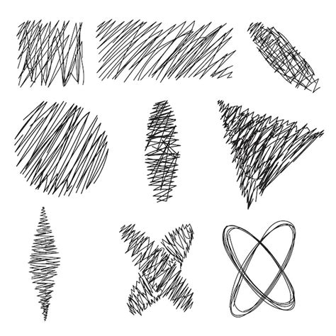 검은색의 잉크 브러시 스트로크 요소 프리미엄 벡터