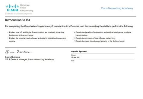 Ayushi Agrawal On Linkedin Ciscocertification Iot