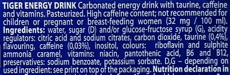 Tiger Energy Drink Ingredients At Danielle Nugent Blog
