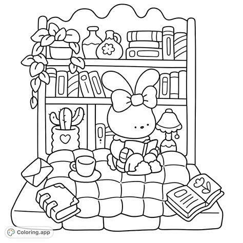 Cozy Bunny Reading Corner Coloring App