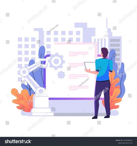 Open Automation Architecture Flat Style Illustration Stock Vector Royalty Free 2219596057