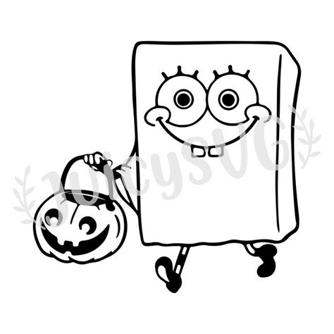 Spongebob Halloween Outline Layered Svg Cricut Friendly Cut File Digital File Instant