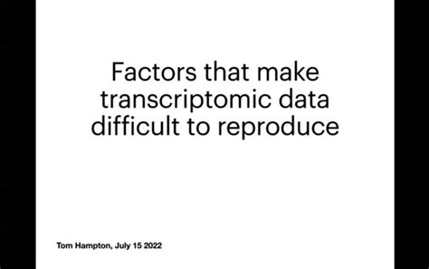 Factors That Make Transcriptomic Data Difficult To Reproduce