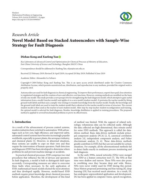 Pdf Novel Model Based On Stacked Autoencoders With Sample Wise