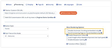 Scrolling Options For Embedded Trees Zingtree Help Center