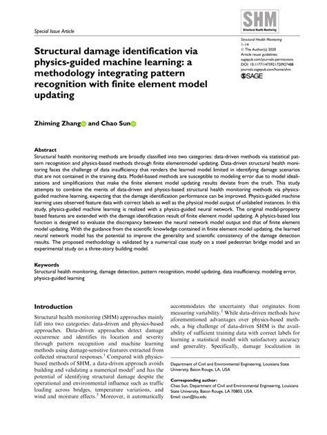 PDF Structural Damage Identification Via Physics Guided Machine Learning A Methodology