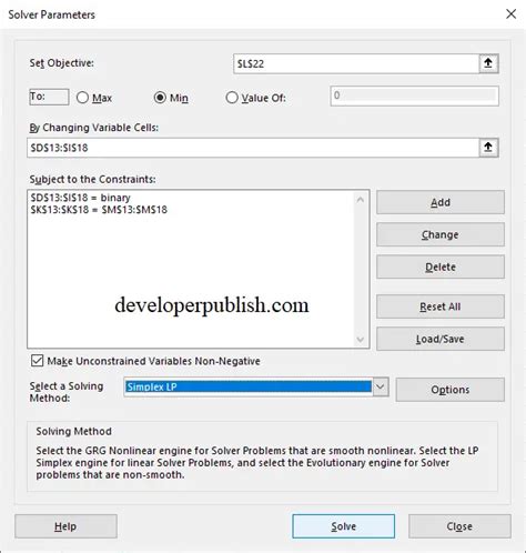 shortest path problem using excel solver developer publish