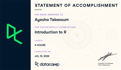 Excited To Share That I Have Successfully Completed Certifications In Introduction To R And