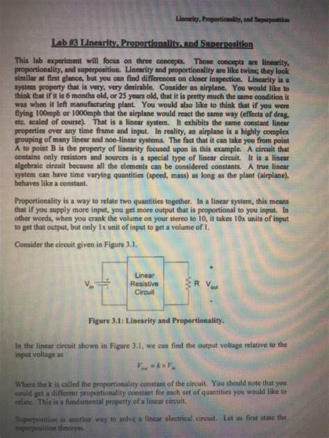 solved linearity proportionality and superposition lab 3