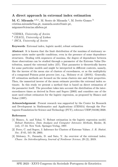 Pdf A Direct Approach In Extremal Index Estimation