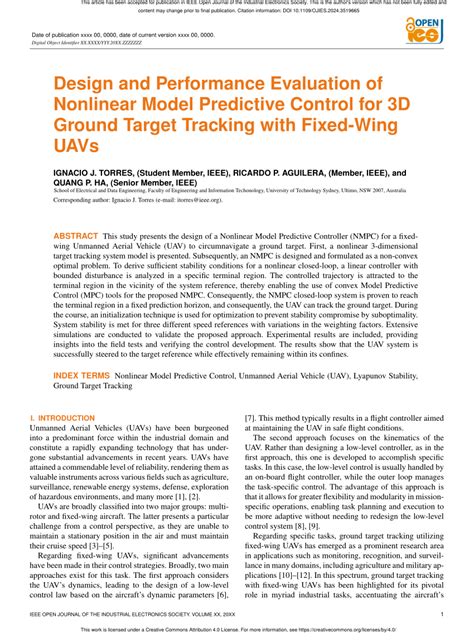 (PDF) Design and Performance Evaluation of Nonlinear Model Predictive Control for 3D Ground ...