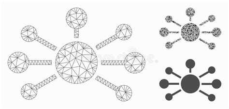 Relation Links Vector Mesh Network Model And Triangle Mosaic Icon Stock Vector Illustration Of
