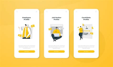 Premium Vector Candidate Profile Illustration On Onboard Screen