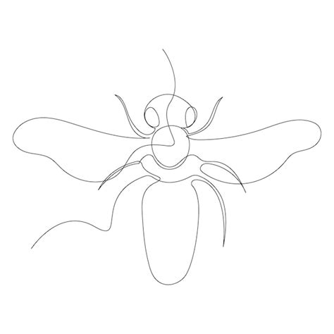 Premium Vector Continuous One Line Drawing Of Flying Bee Simple