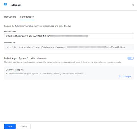 Configuring The Intercom Agent Kore Ai Documentation