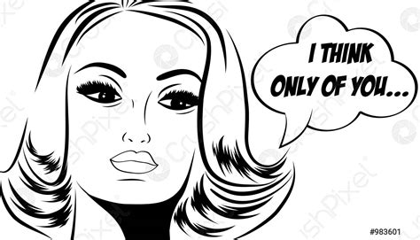 Pop Art Cute Retro Woman In Comics Style With Message Stock Vector