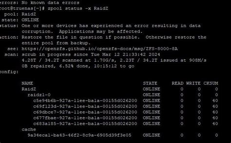 truenas scale 23 10 2 zfs cksum errors combined with a non clearable