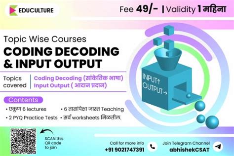Coding Decoding And Input Output